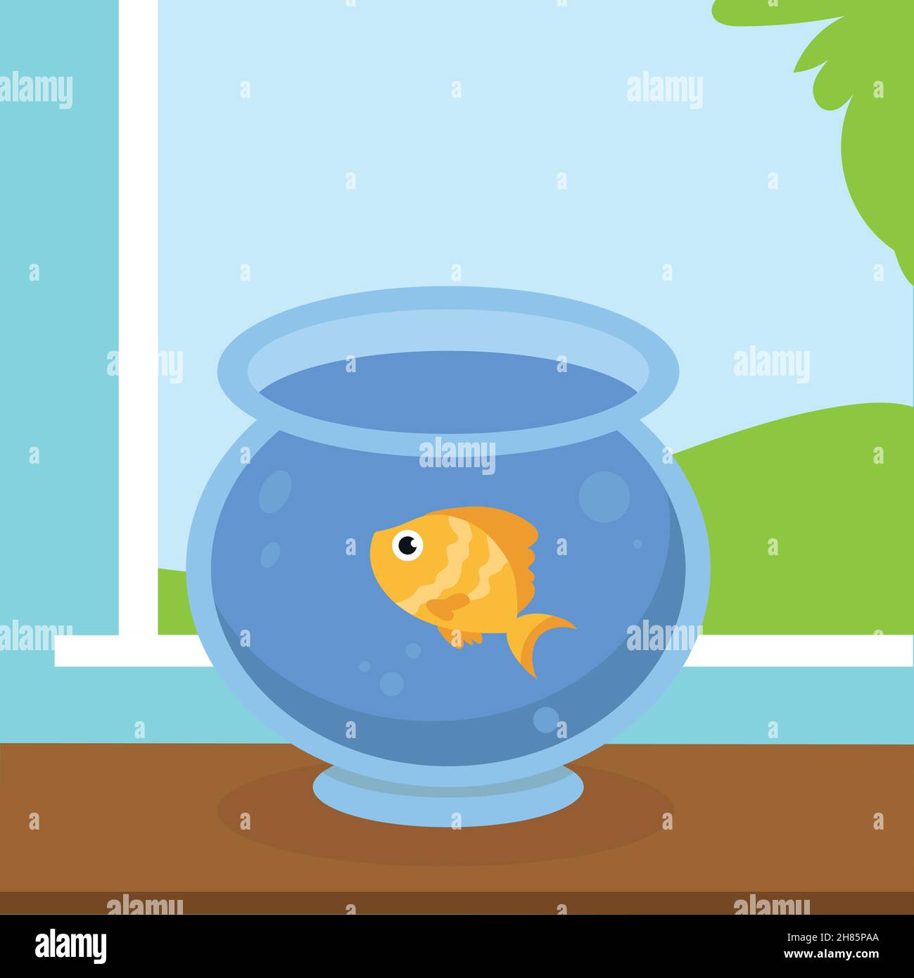 Child aquarium window Stock Vector Images - Alamy