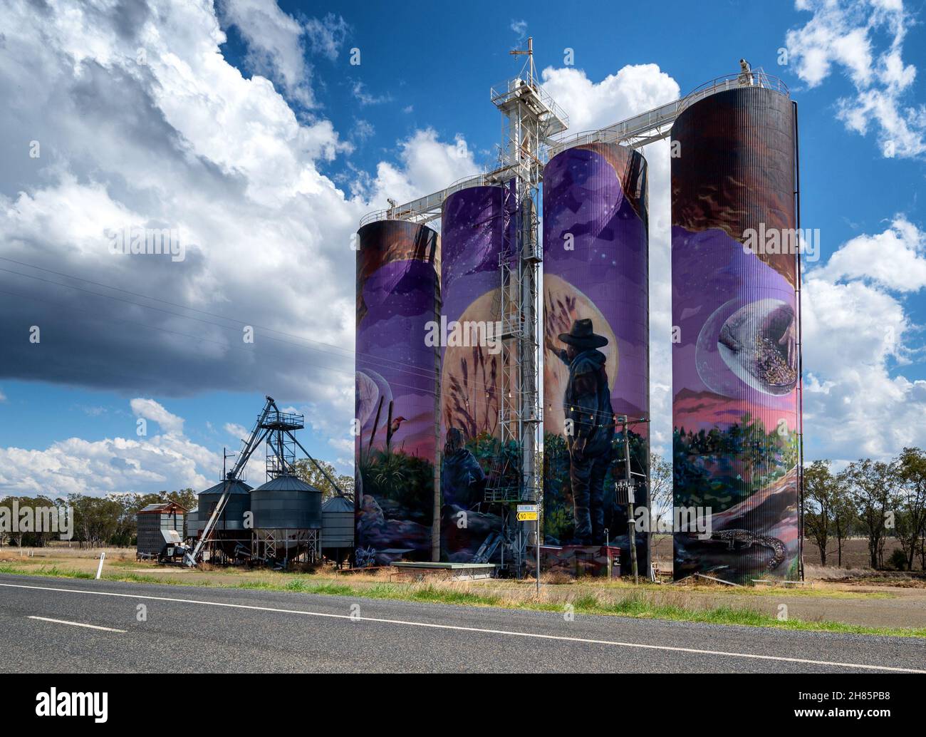 MONTO, AUSTRALIA - Oct 14, 2021: A closeup of four columns of graffiti ...