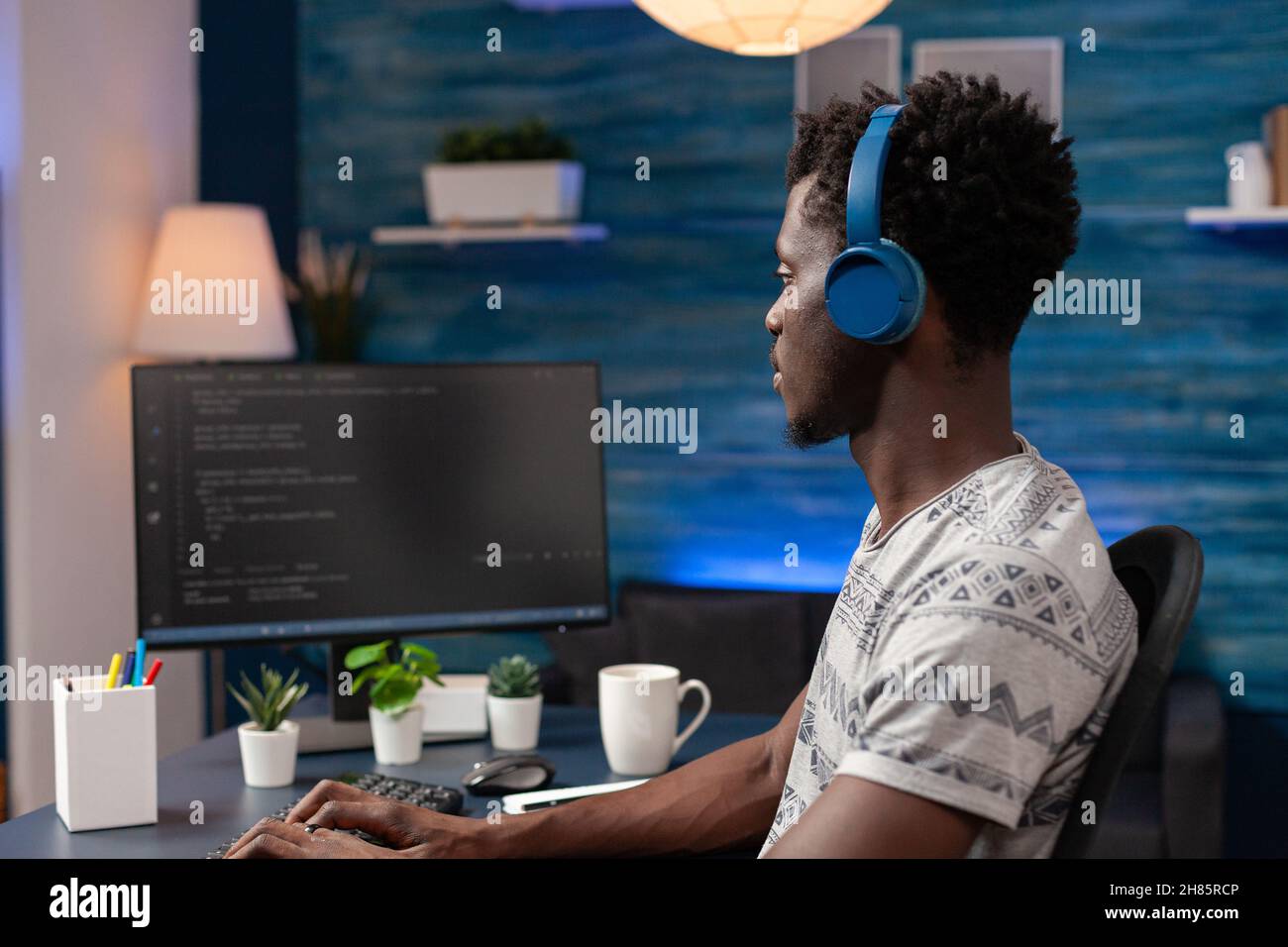 African american person programming codes hi-res stock photography and ...