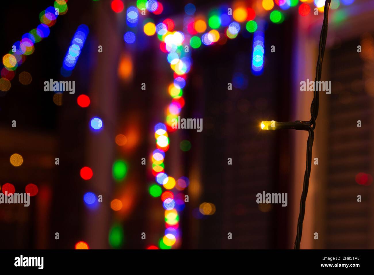 Christmas lights during the festive season at night Stock Photo - Alamy