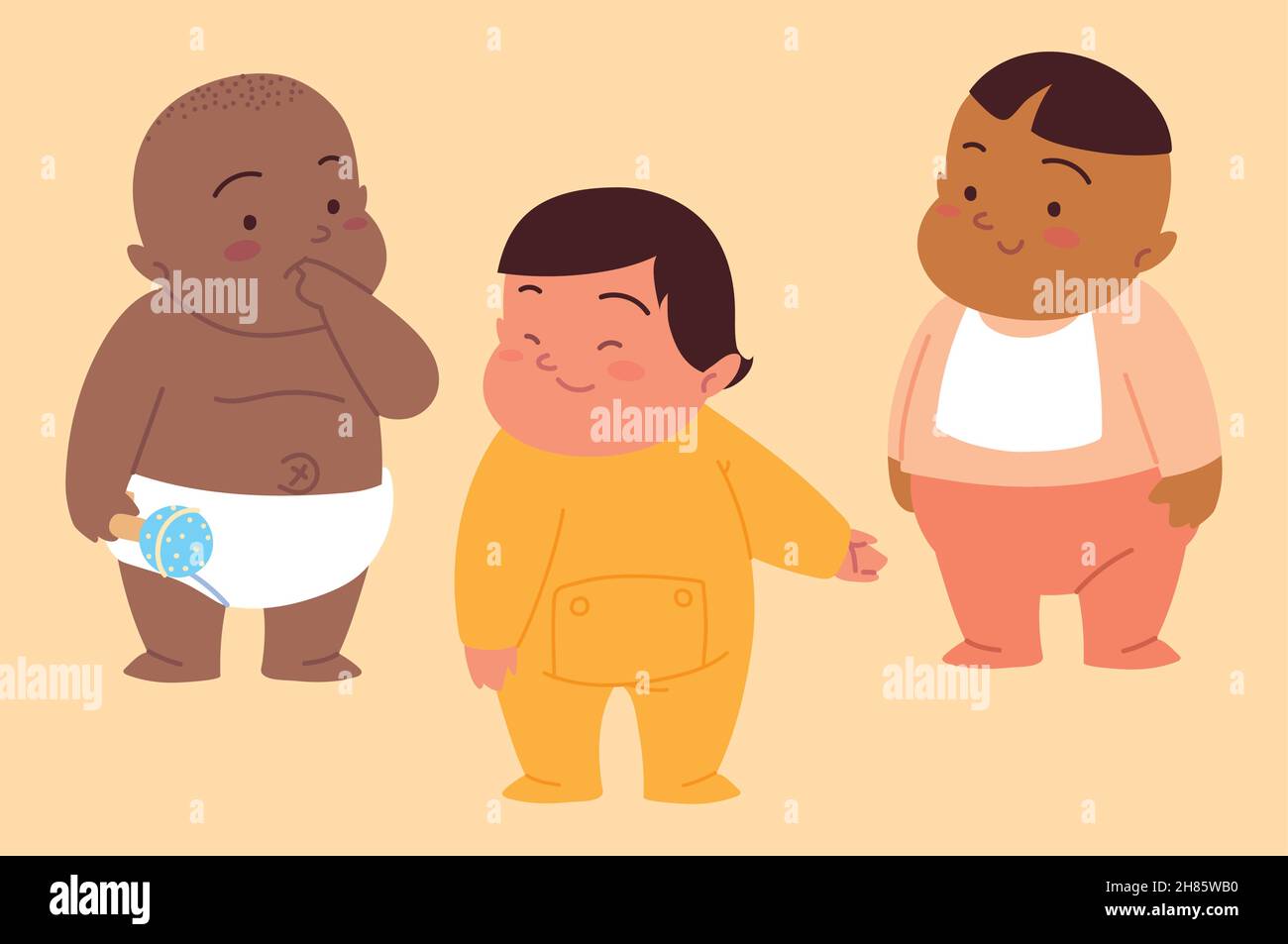 cute babies standing Stock Vector Image & Art - Alamy