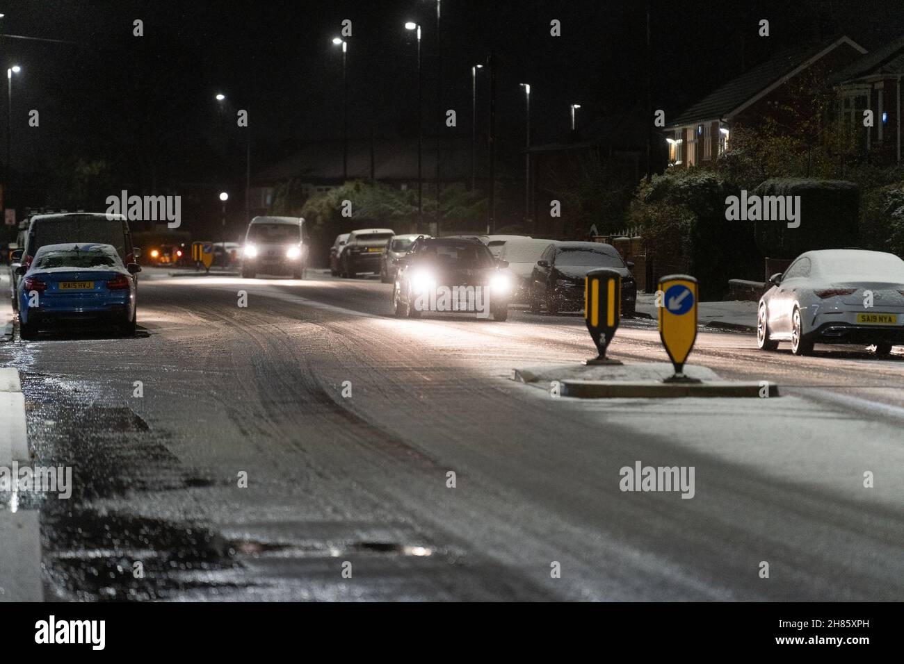 A vehicle driving on a snowy road in Middlesbrough.Following its ...