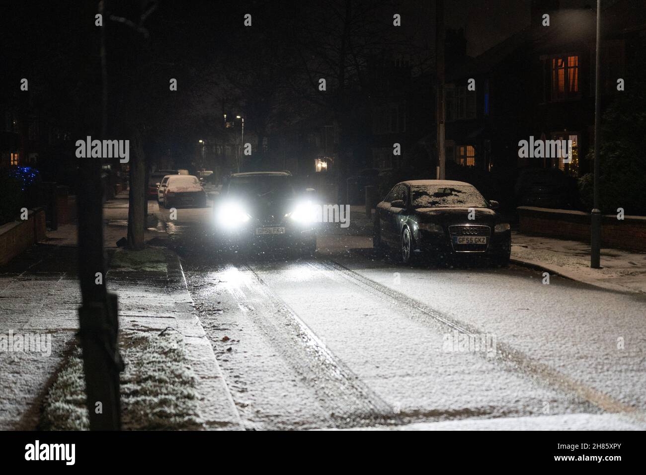 A vehicle driving on a snowy road in Middlesbrough.Following its ...