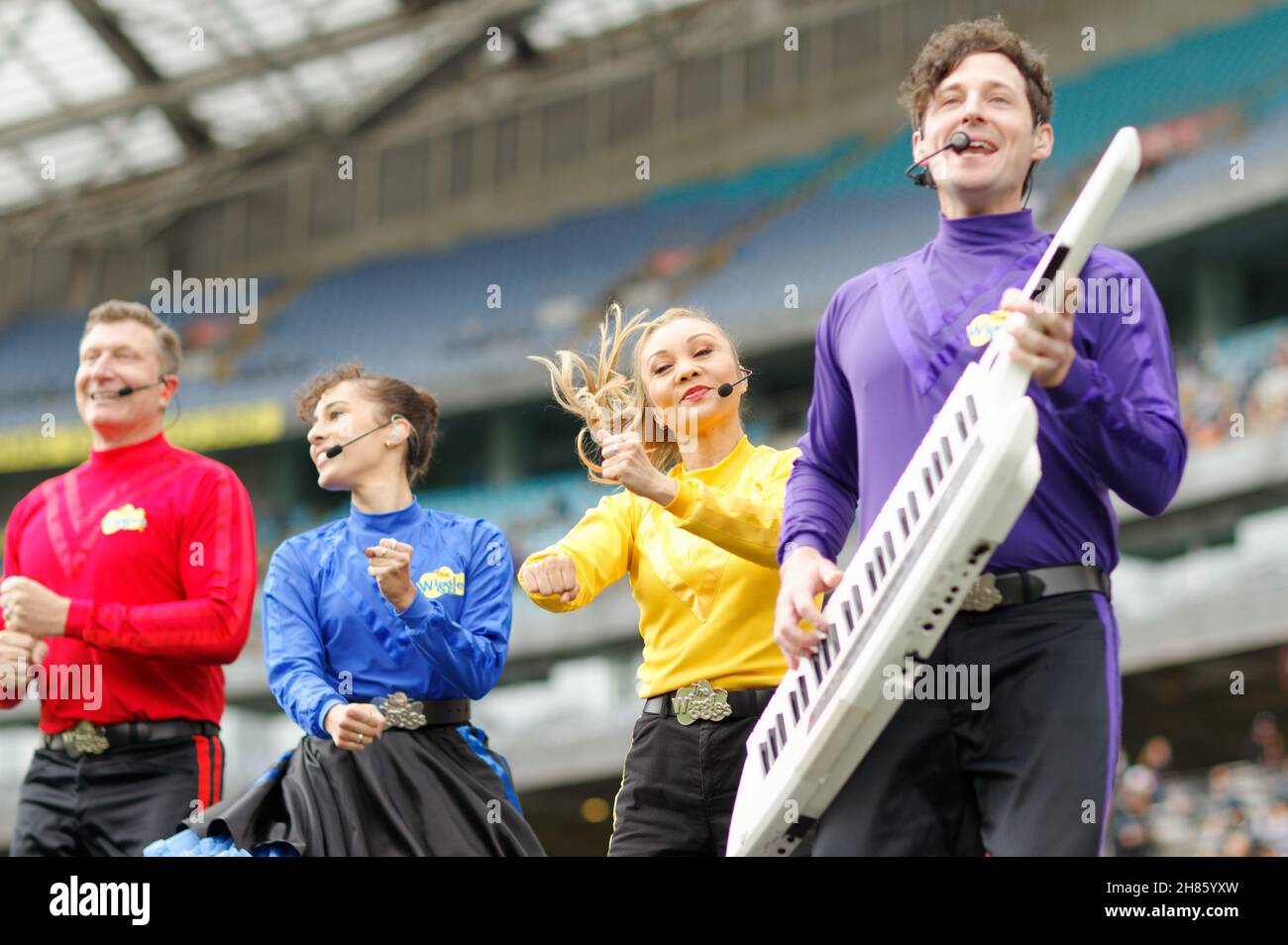 The Wiggles perform before game one of the series international ...