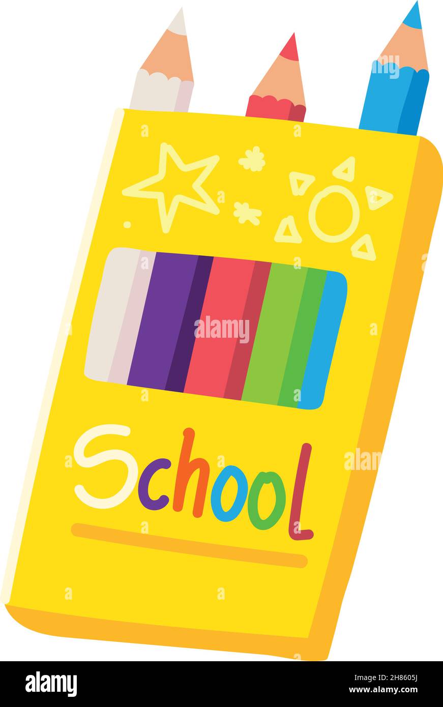 school color pencils Stock Vector Image & Art - Alamy