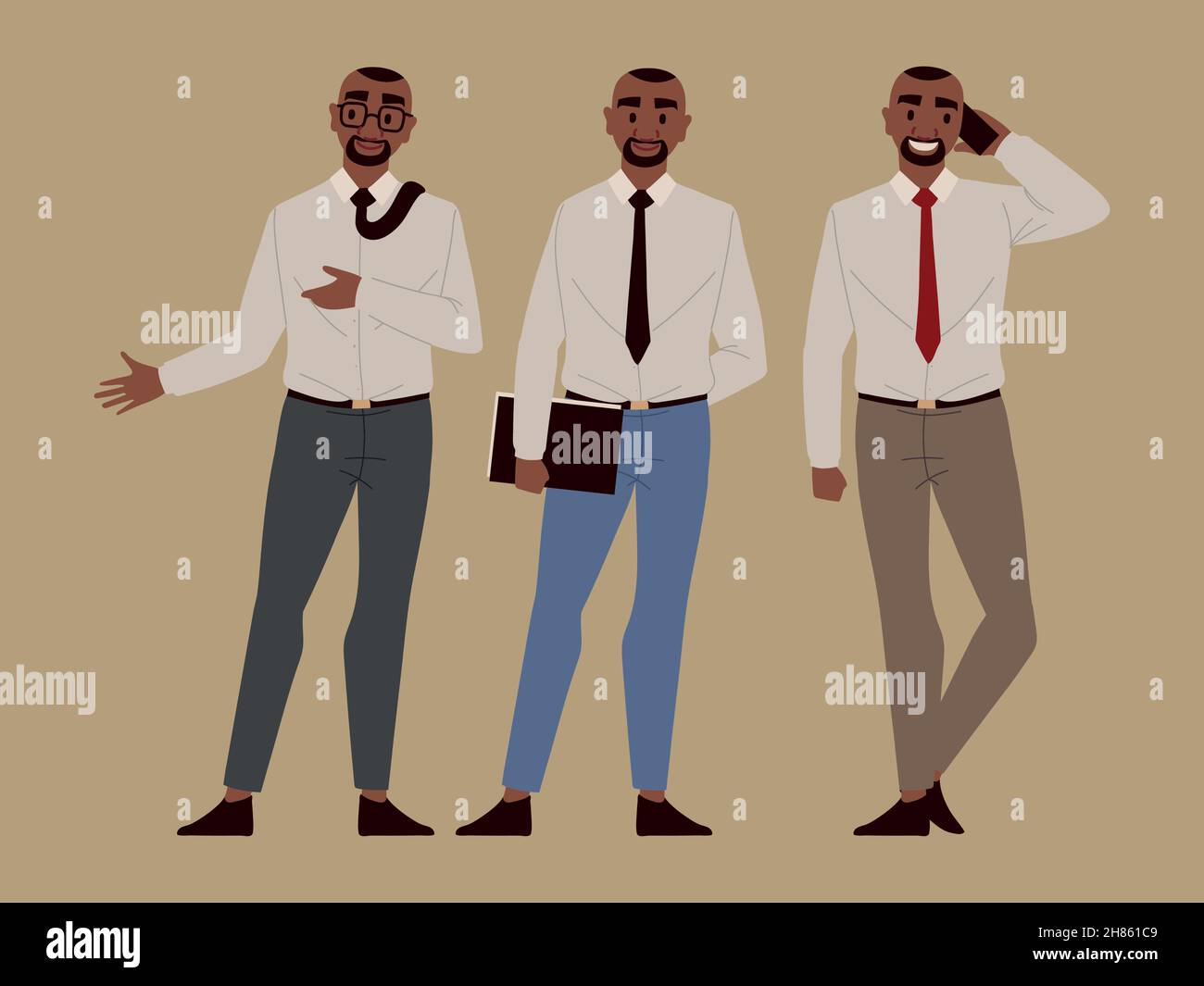 set of black business man Stock Vector Image & Art - Alamy