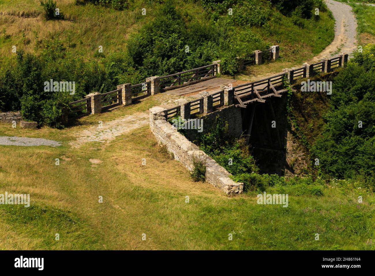 Old medieval stone bridge in the summer Stock Photo - Alamy