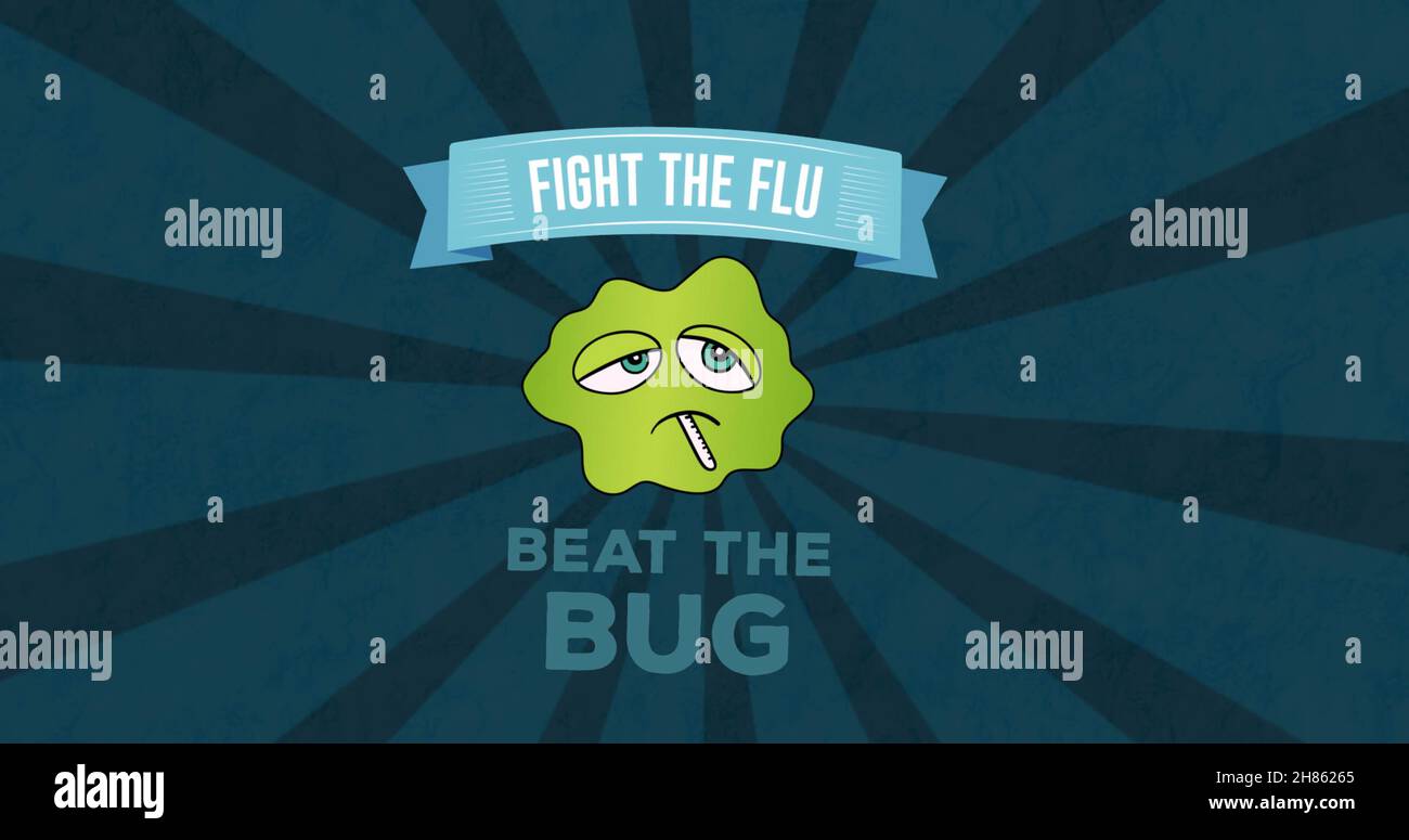 Image of fight the flu text over lines on green background Stock Photo ...