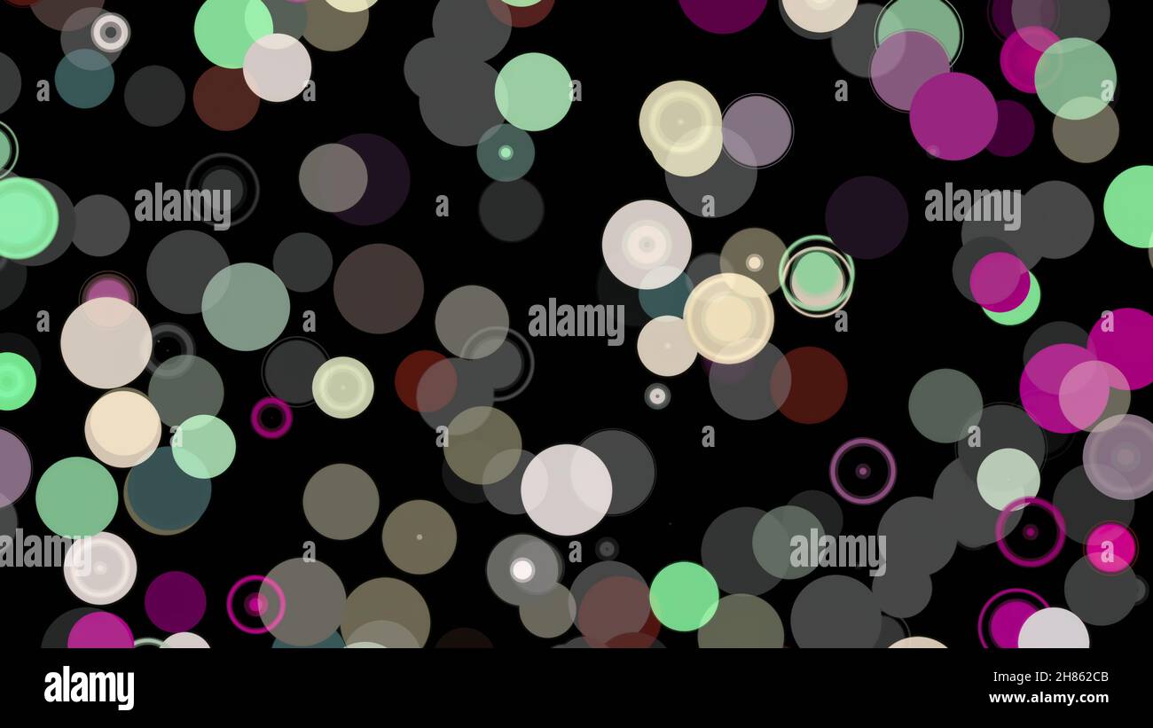 Abstract animation of large and small circles appearing and ...