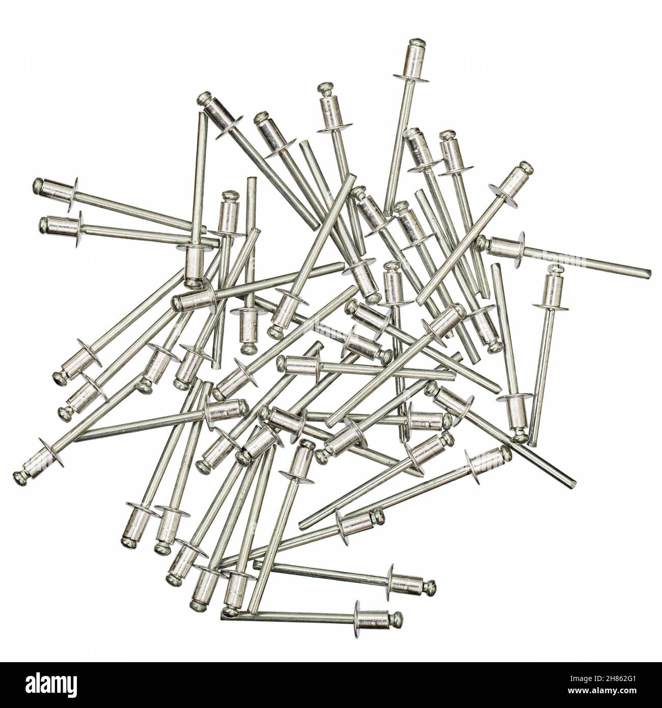 Aluminum rivets for mounting and fastening structural parts isolated on ...