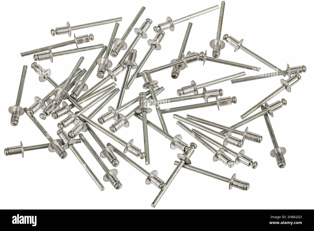 Aluminum rivets for mounting and fastening structural parts isolated on ...