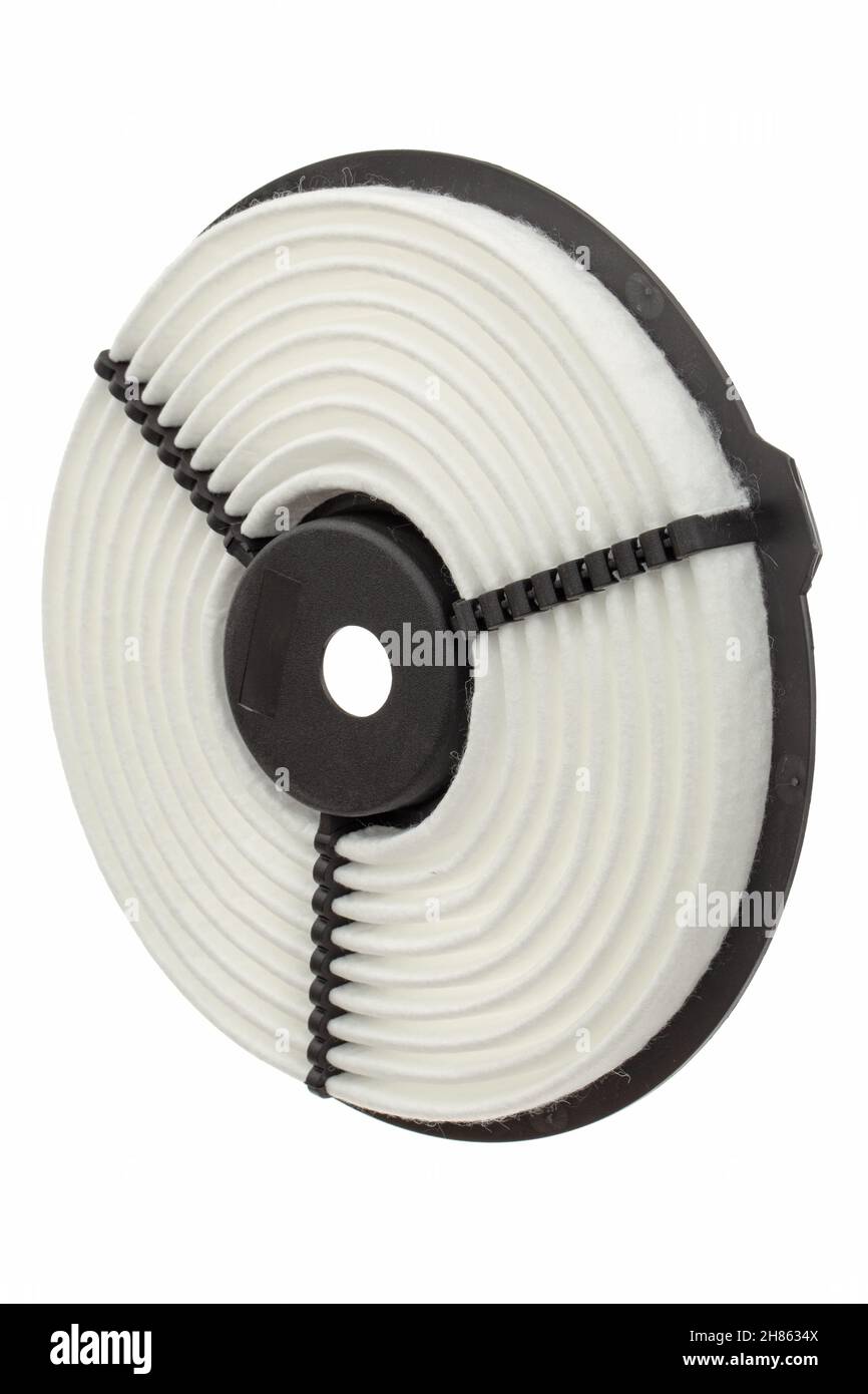Car air filter, isolated on white background Stock Photo - Alamy