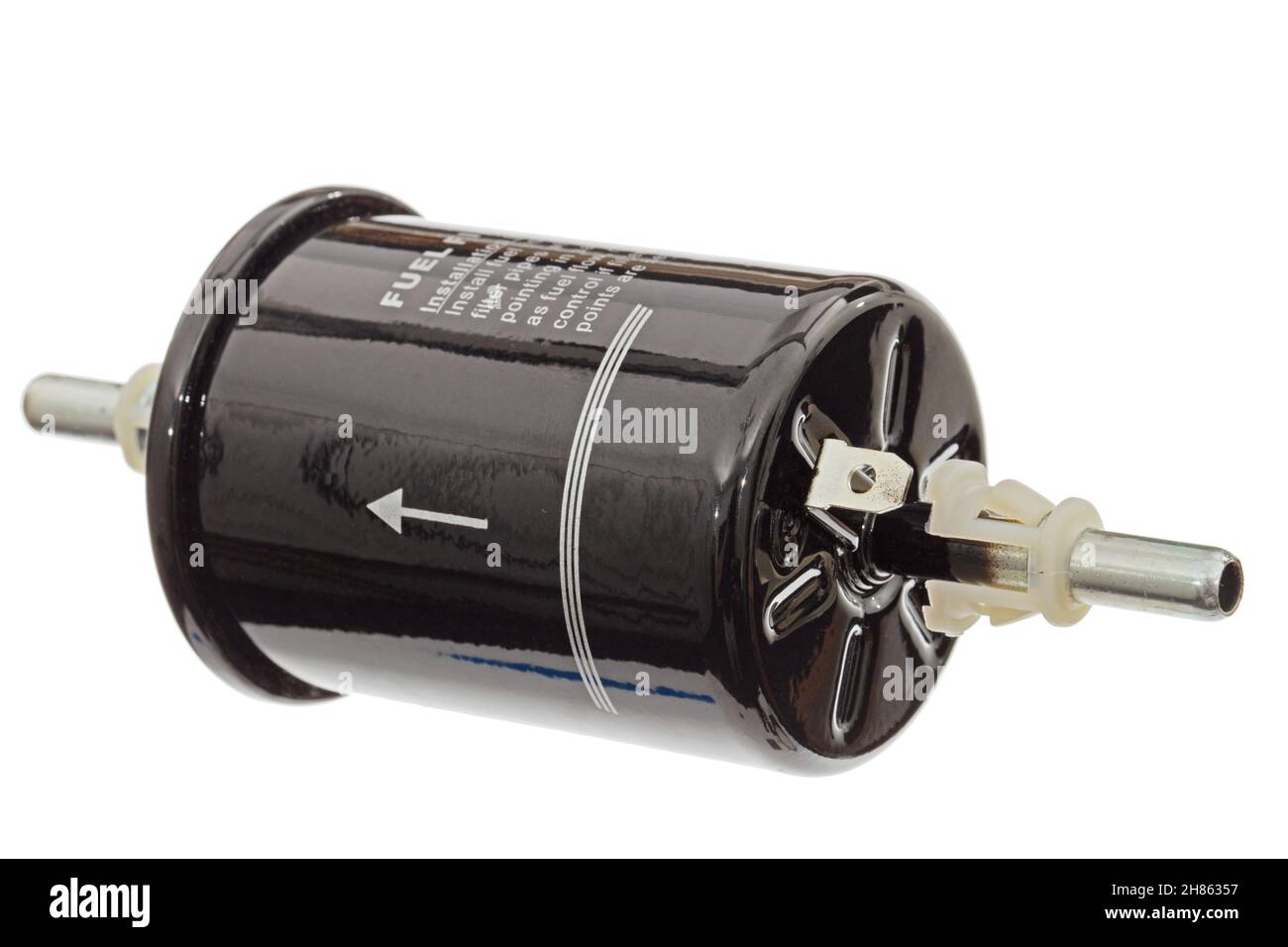 Car fuel filter, isolated on white background Stock Photo - Alamy