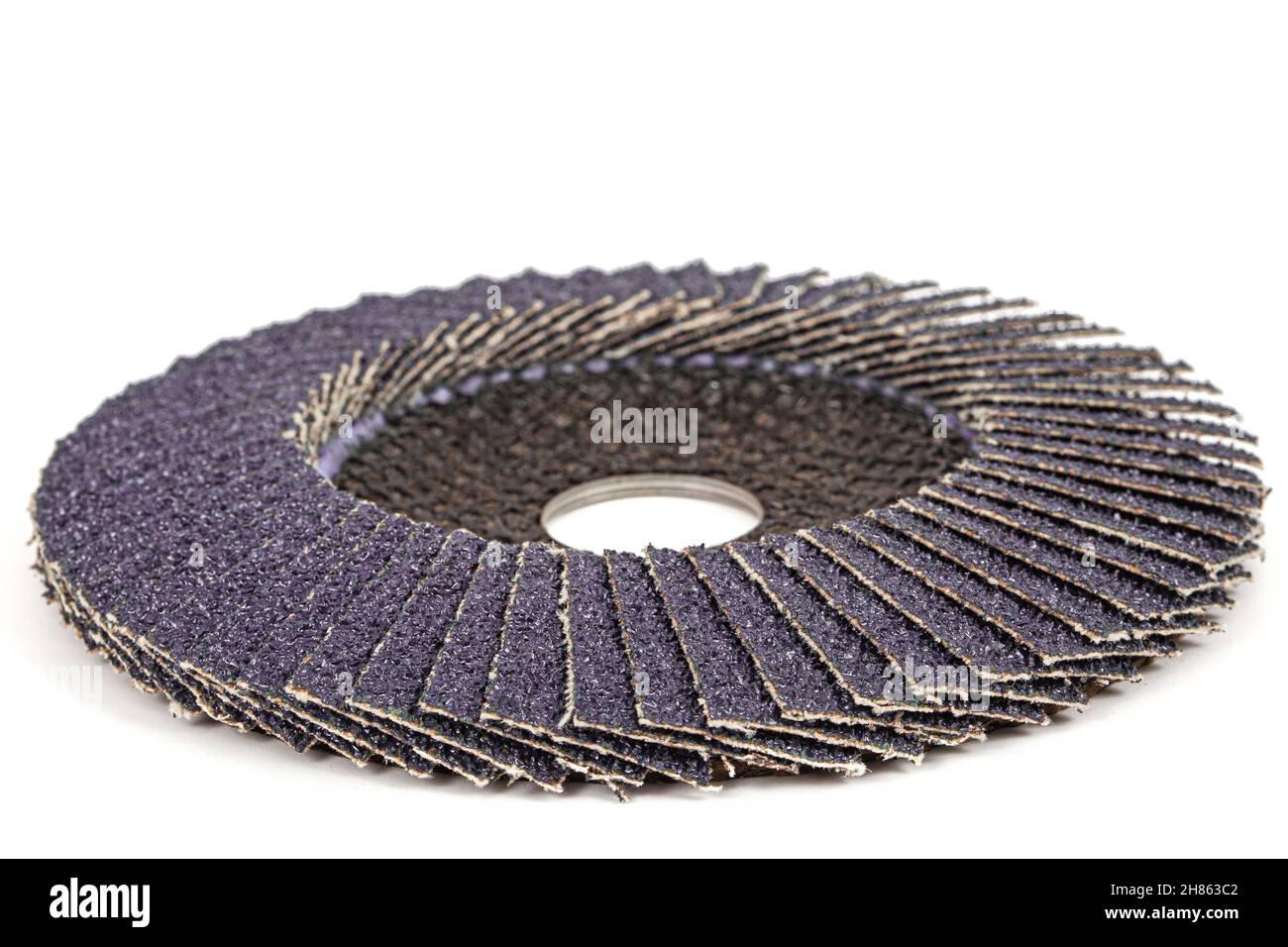 Abrasive flap disc, isolated on white background Stock Photo - Alamy