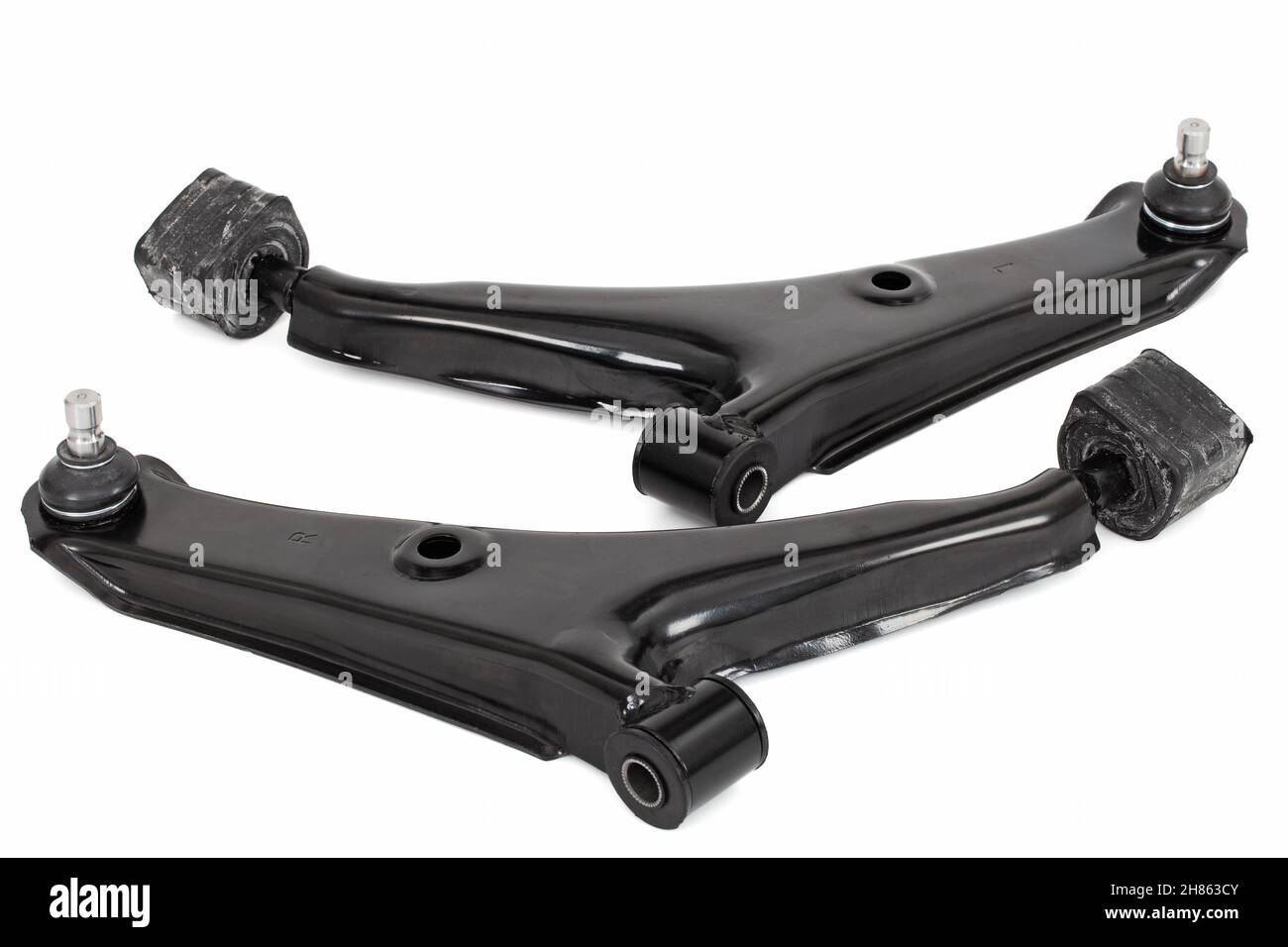 New suspension lower control arm of a vehicle, isolated on white ...