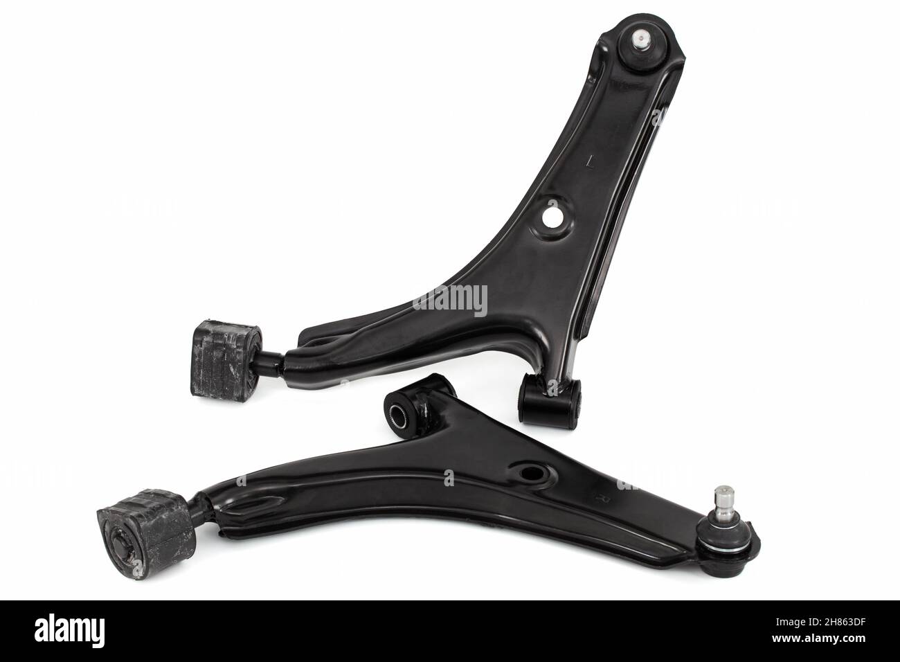 New suspension lower control arm of a vehicle, isolated on white ...