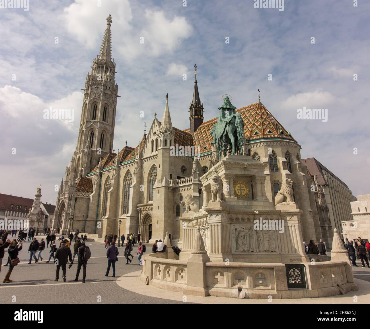 The Fisherman's Bastion and Matthias Church in Budapest, Hungary Stock ...