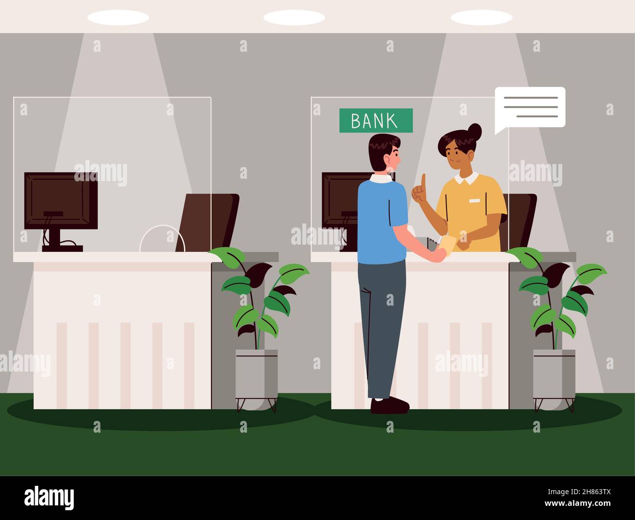 female cashier bank Stock Vector Image & Art - Alamy