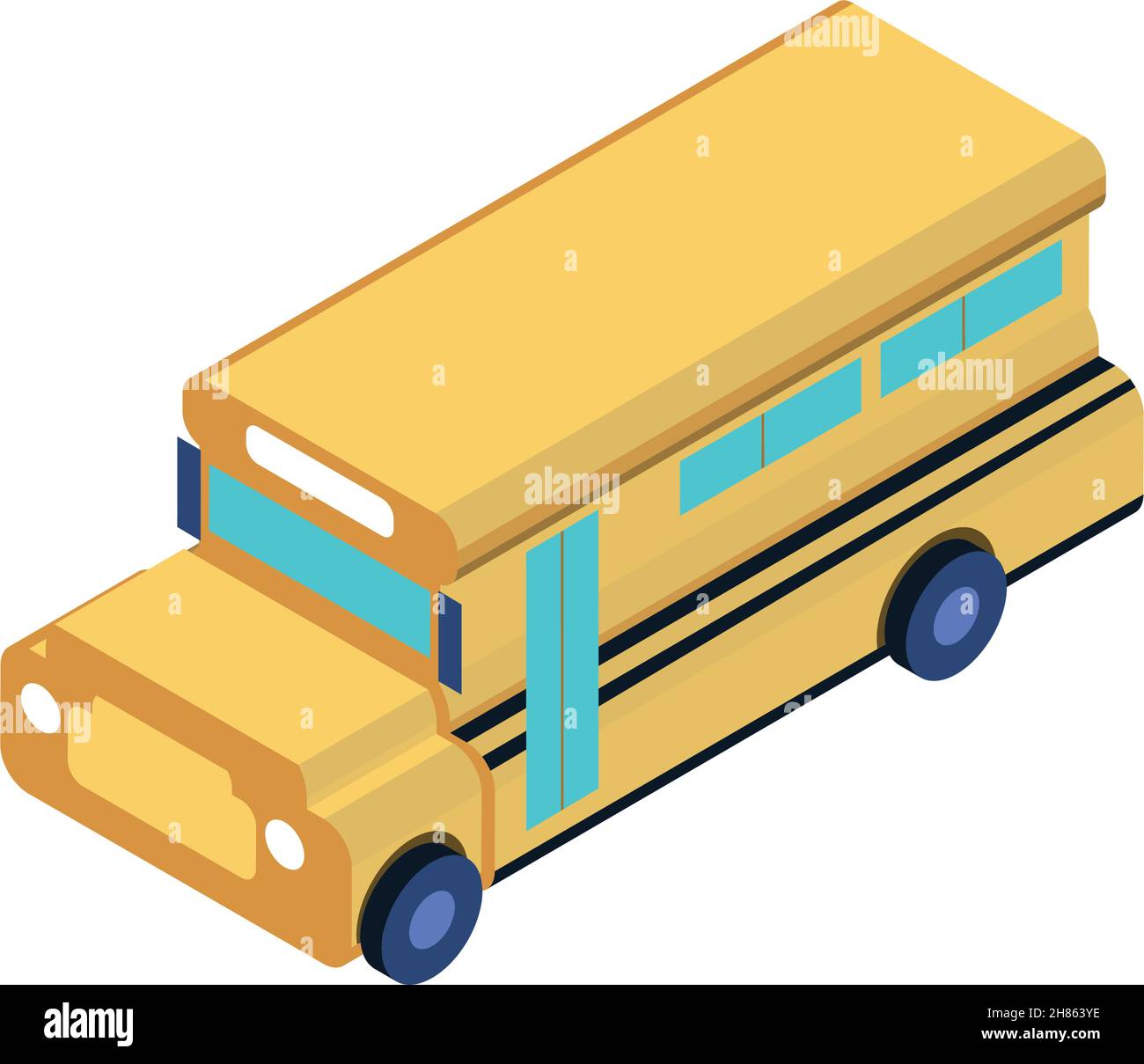 Bus school isometric icon Cut Out Stock Images & Pictures - Alamy