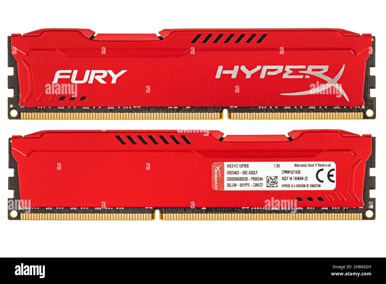 Random access memory of modern computer, RAM PC,isolated on white ...