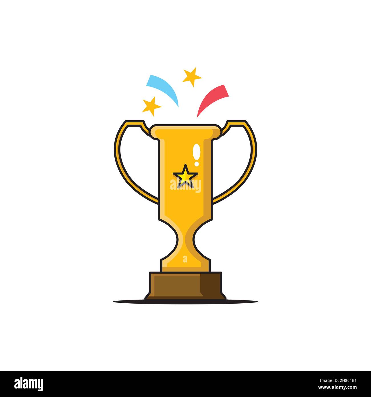 vector illustration of a trophy in a flat design style Stock Vector ...