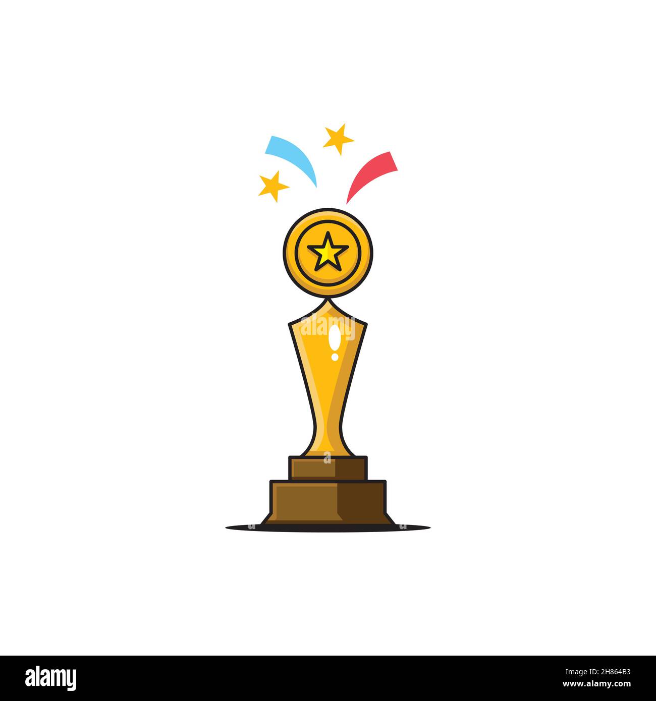 vector illustration of a trophy in a flat design style Stock Vector ...