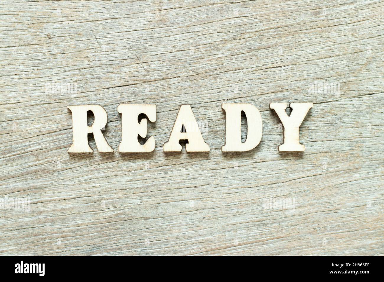 Alphabet letter in word ready on wood background Stock Photo - Alamy