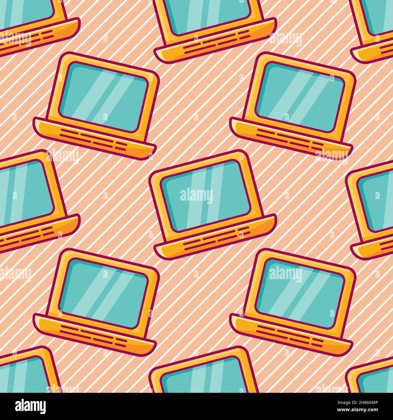laptop seamless pattern vector illustration in flat style Stock Vector ...