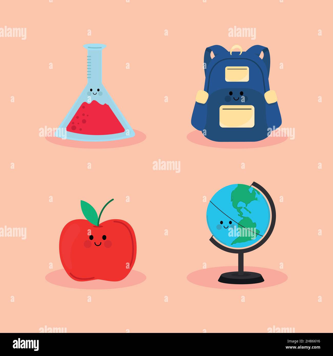 kawaii education school, set Stock Vector Image & Art - Alamy