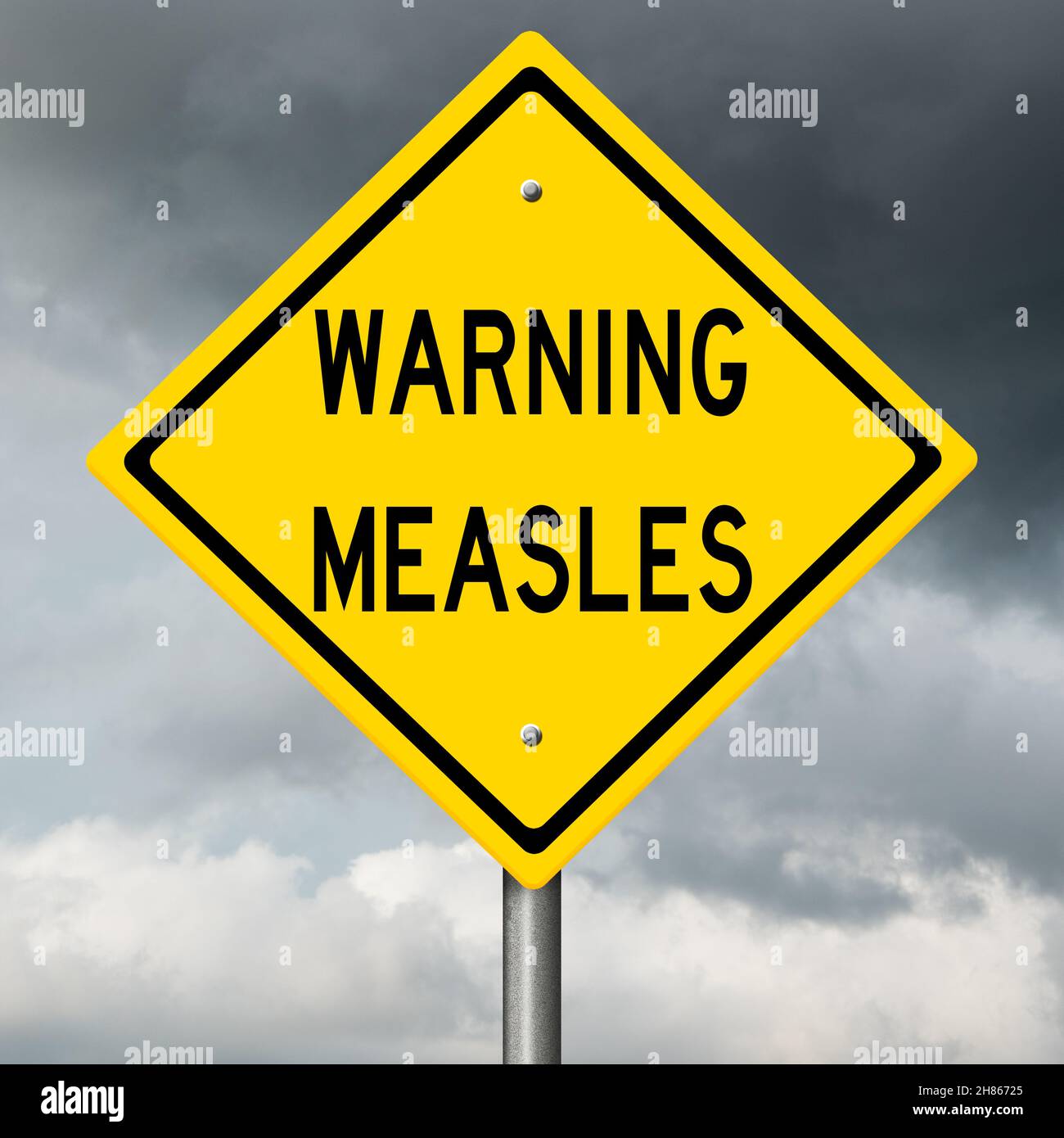 Rendered highway sign warning about disease Stock Photo - Alamy