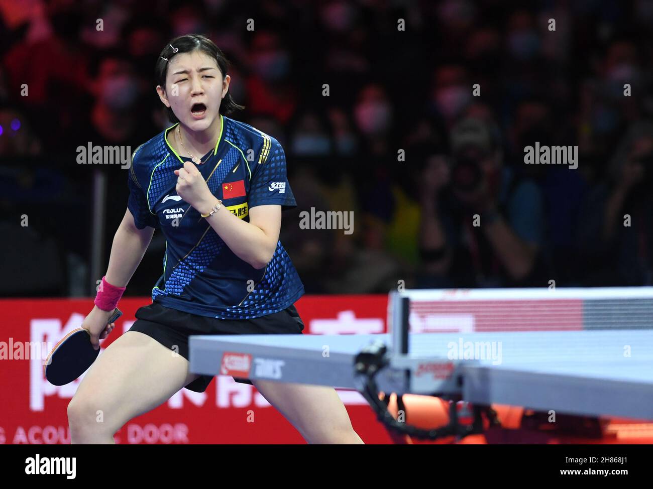 Houston. 27th Nov, 2021. Chen Meng of China reacts during the women's ...