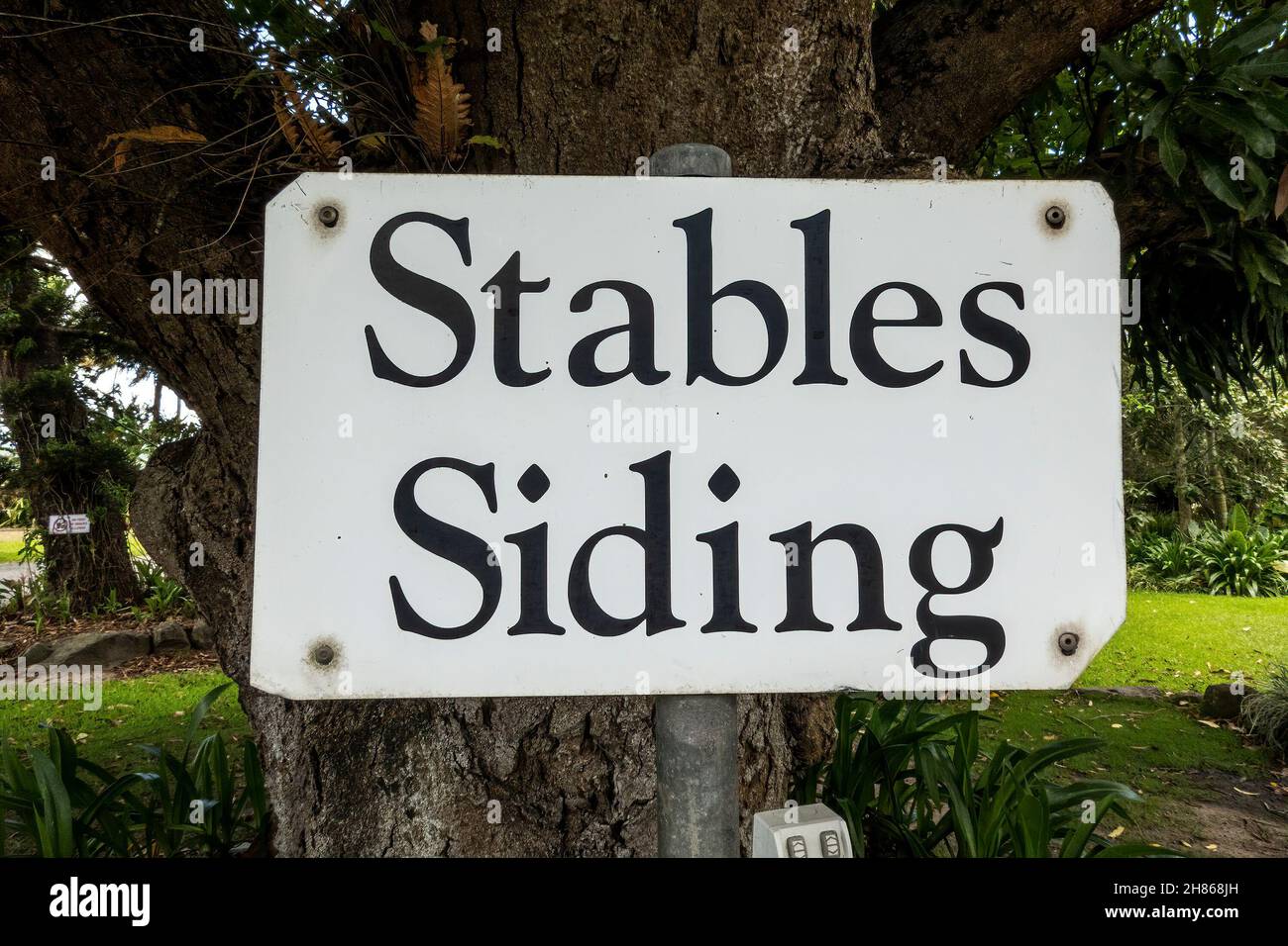 Proserpine, Queensland, Australia - November 2021: Stables Siding sign ...