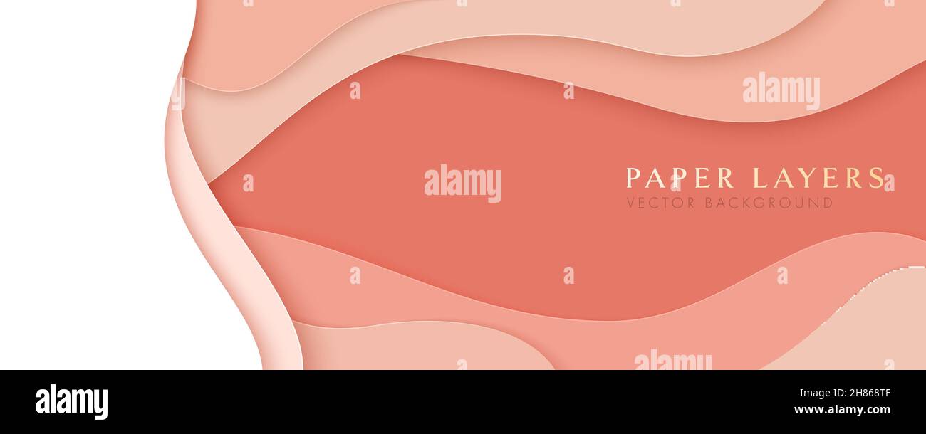 Abstract paper layered background. Layers in skin color. Vector ...