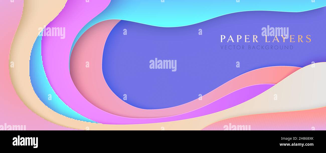 Paper multi color layers. Design of abstract background. Template for ...