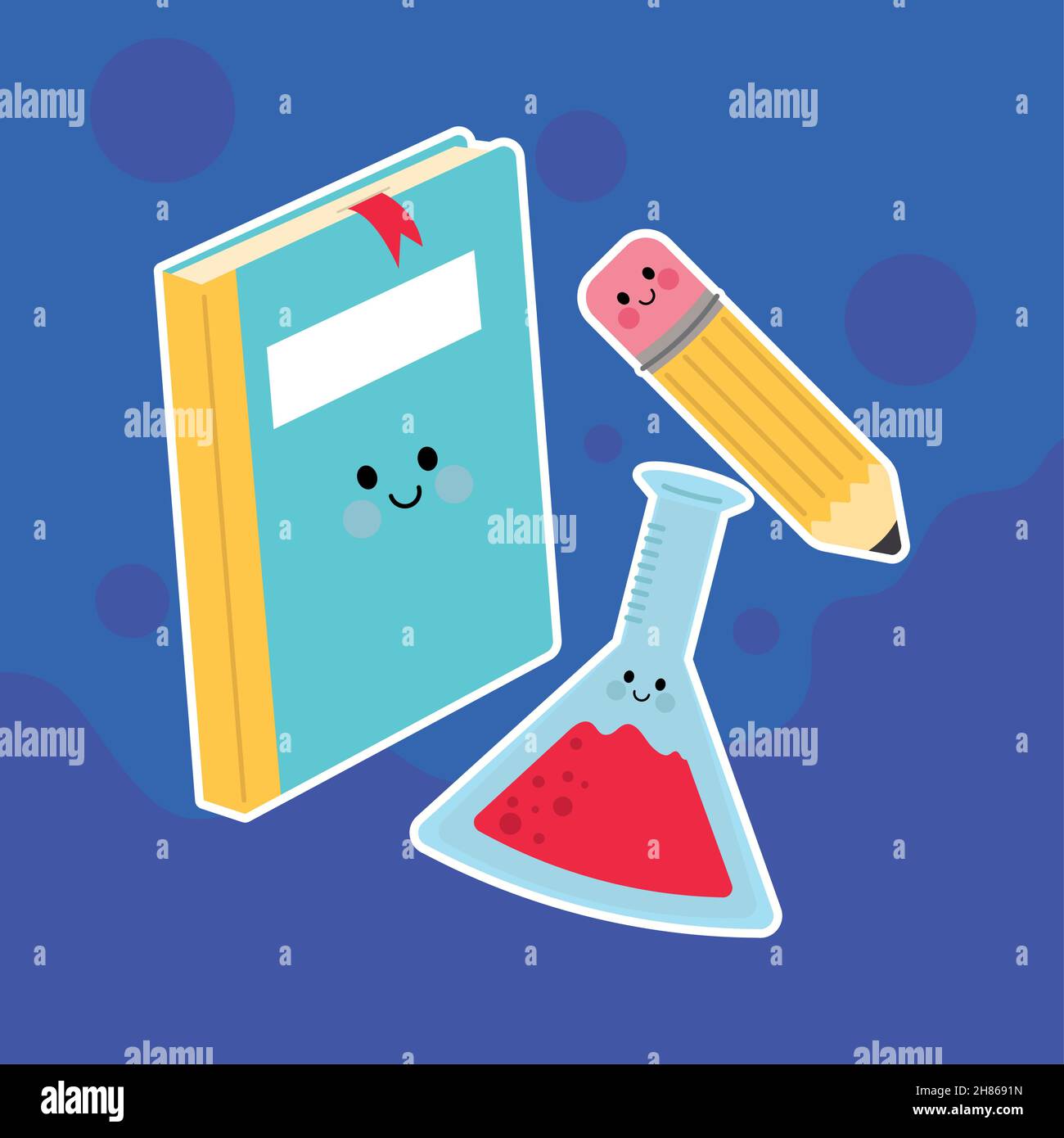 Kawaii School Cartoon Stock Vector Image And Art Alamy