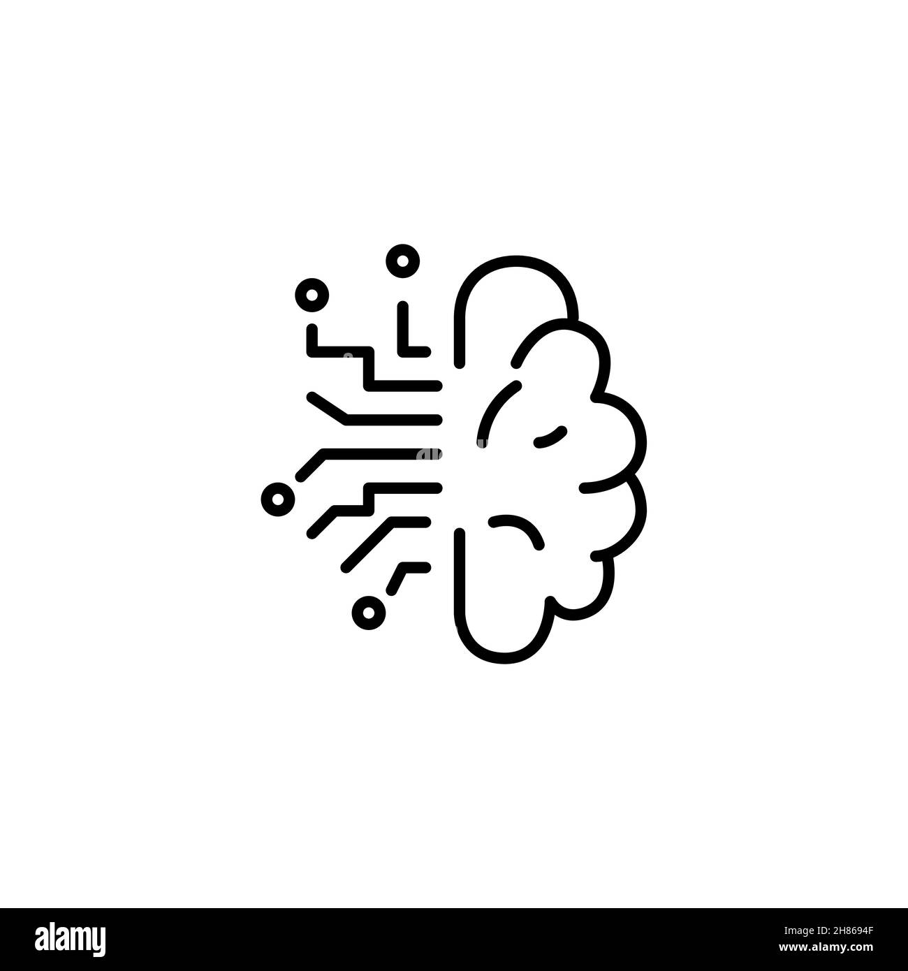 Artificial intelligence brain with cpu circuits. Pixel perfect ...