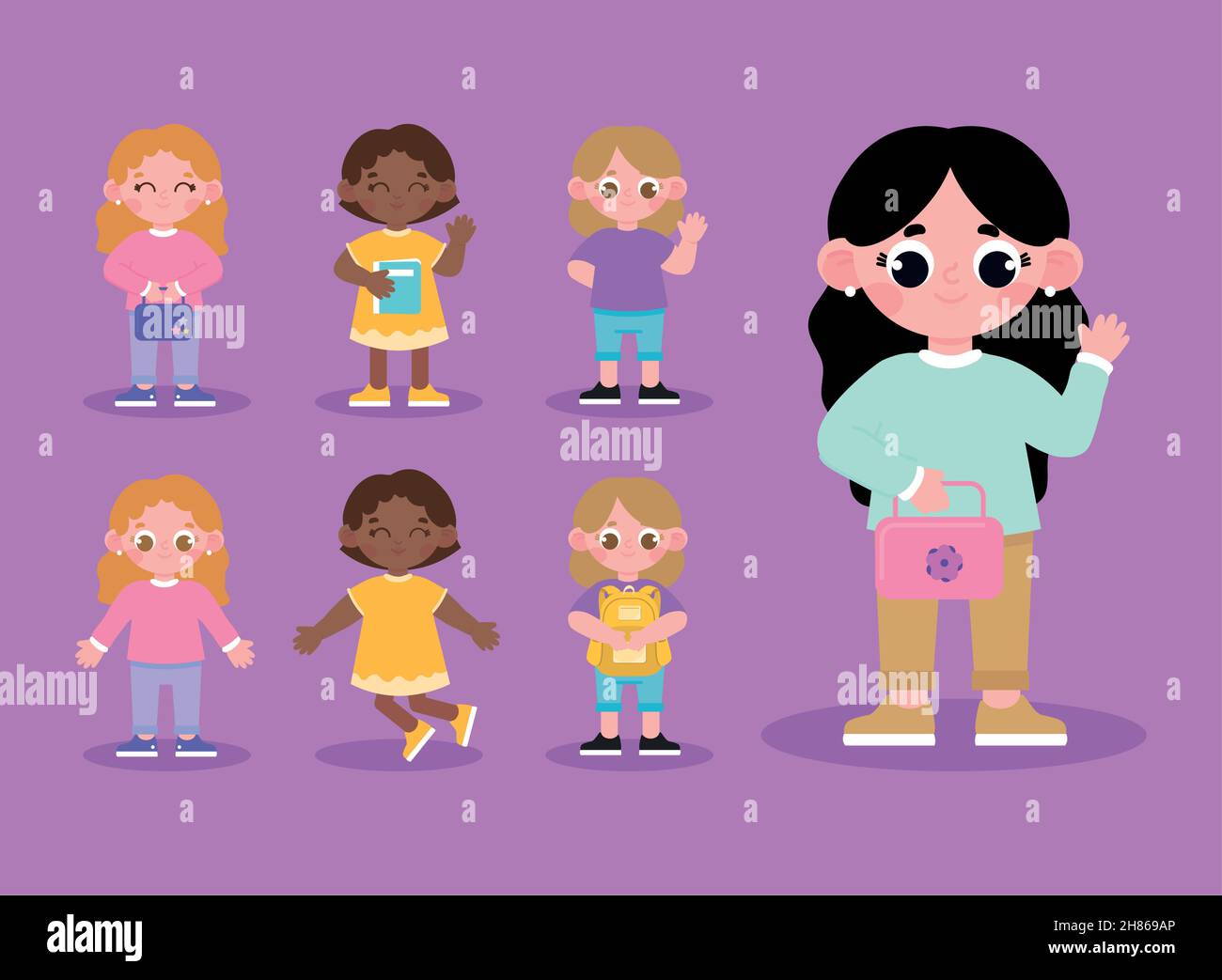 cartoon girls pupils Stock Vector Image & Art - Alamy