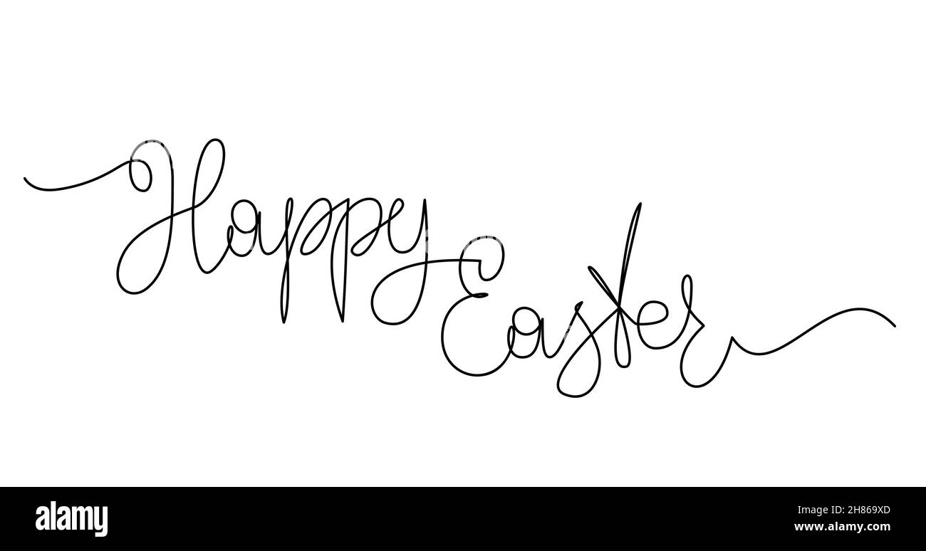 Easter bunny continuous one line drawing. Rabbit simple image ...