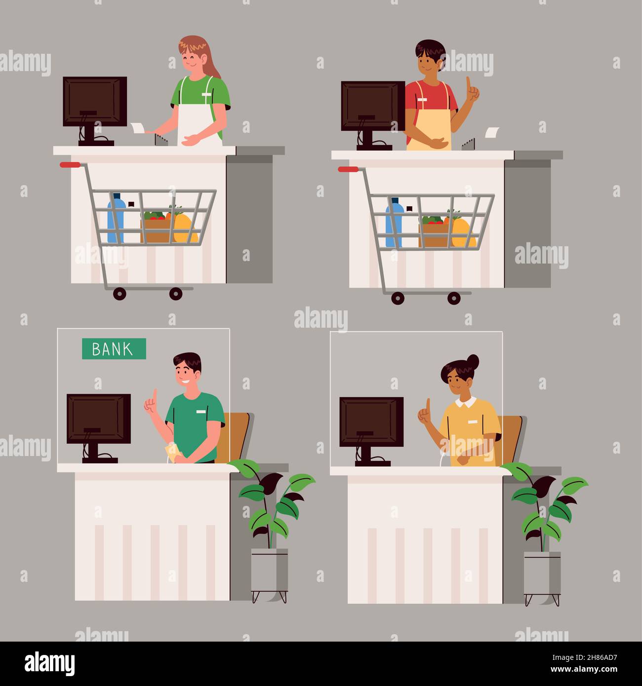 set of cashier people Stock Vector Image & Art - Alamy