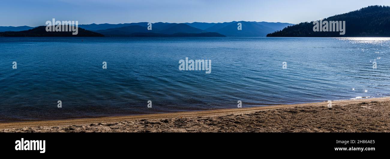 Lake Pend Oreille and Mountains From Sandpoint City Beach Park ...
