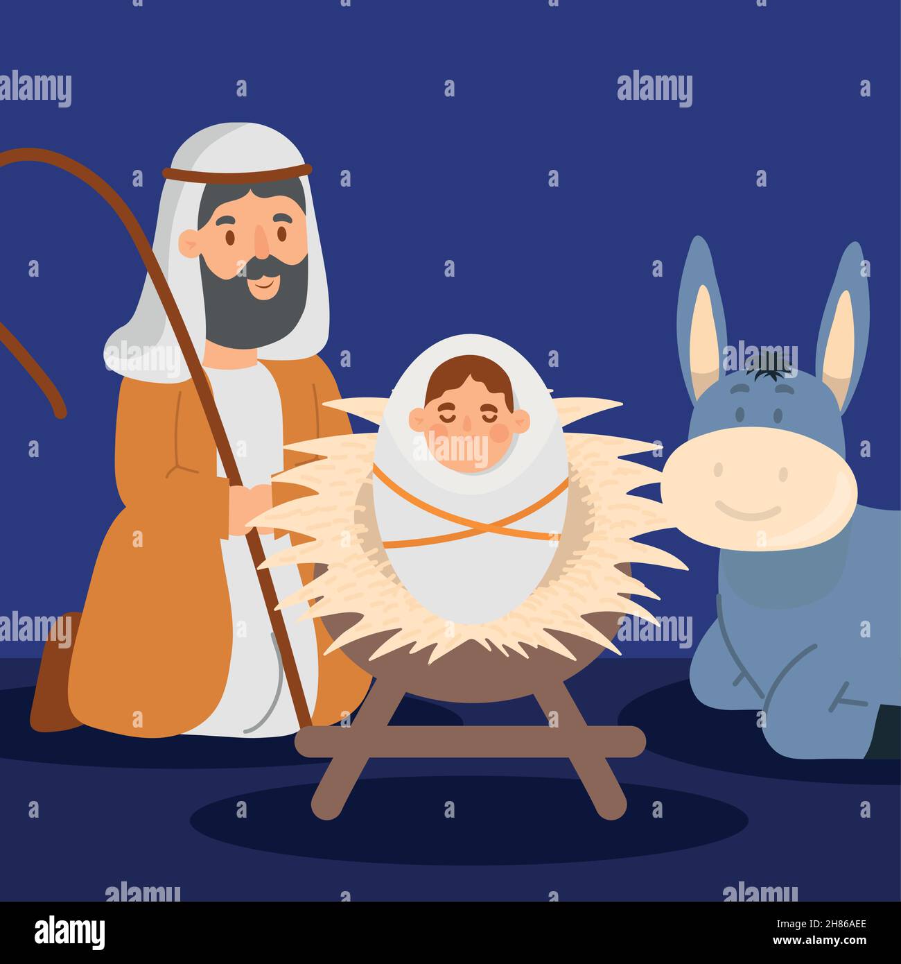 Cute baby jesus manger character Stock Vector Images - Alamy