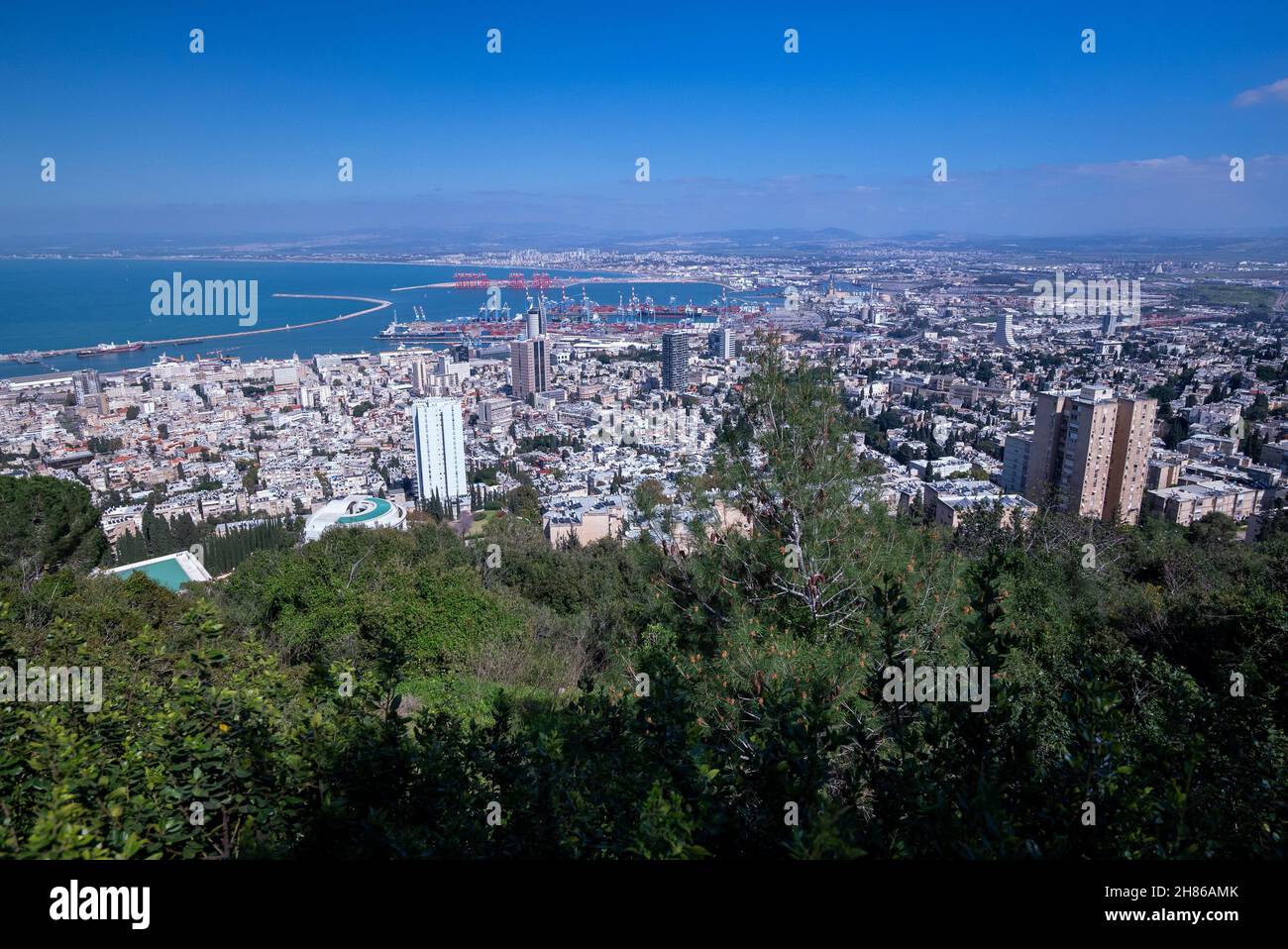 Elevated view of Down Town Haifa, Israel Stock Photo - Alamy