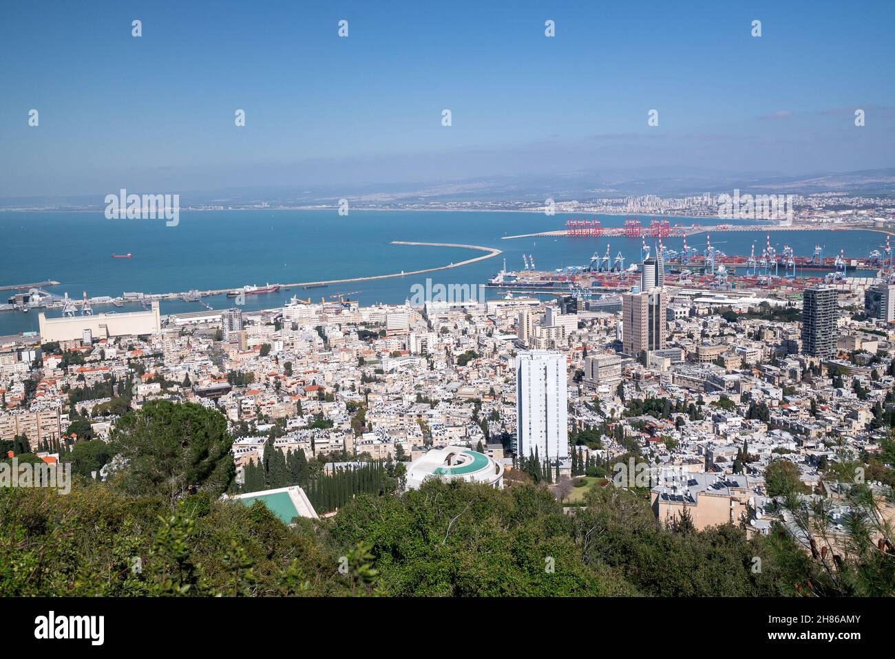 Elevated view of Down Town Haifa, Israel Stock Photo - Alamy