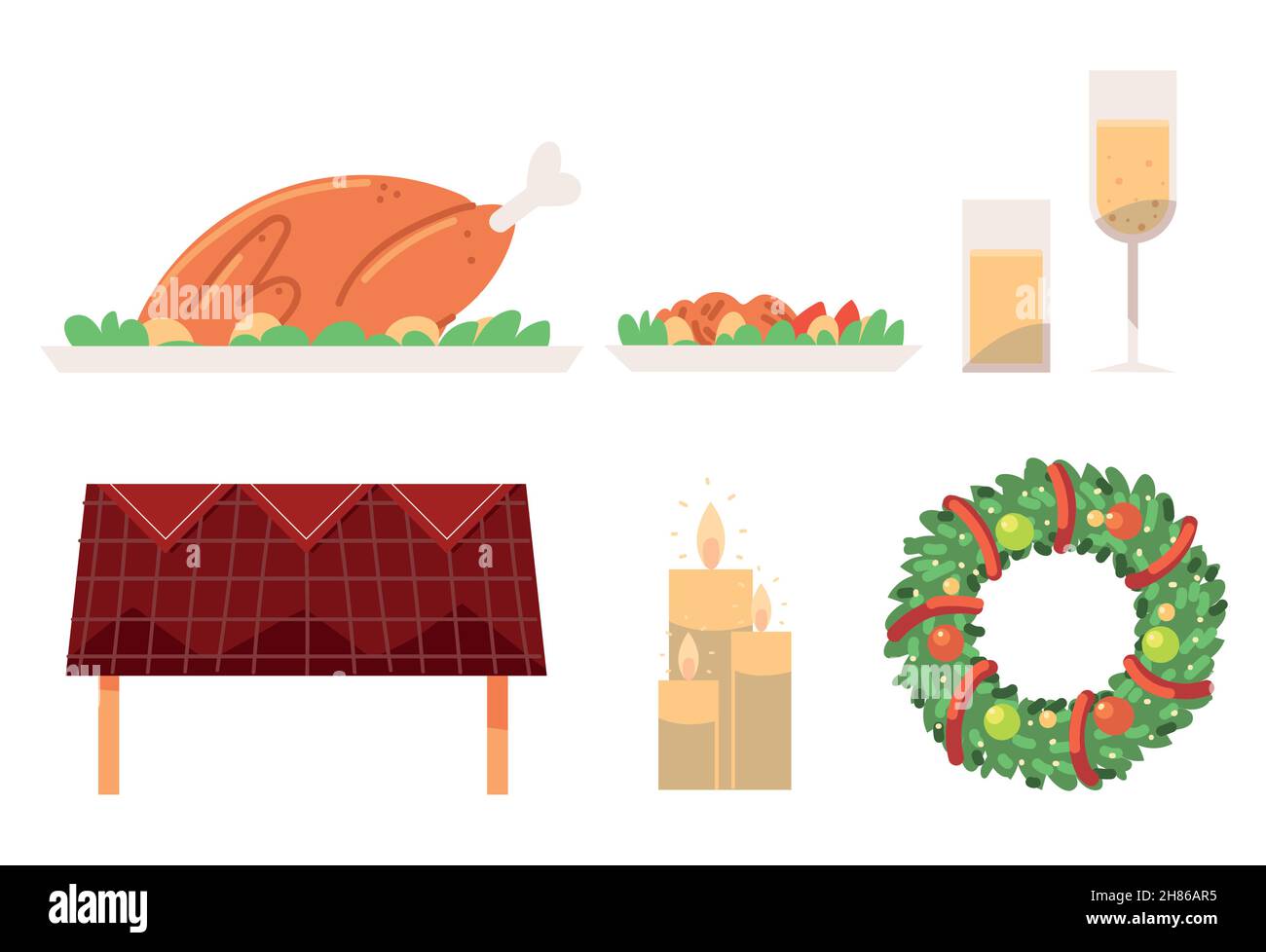 Christmas turkey xmas tree Stock Vector Images - Alamy