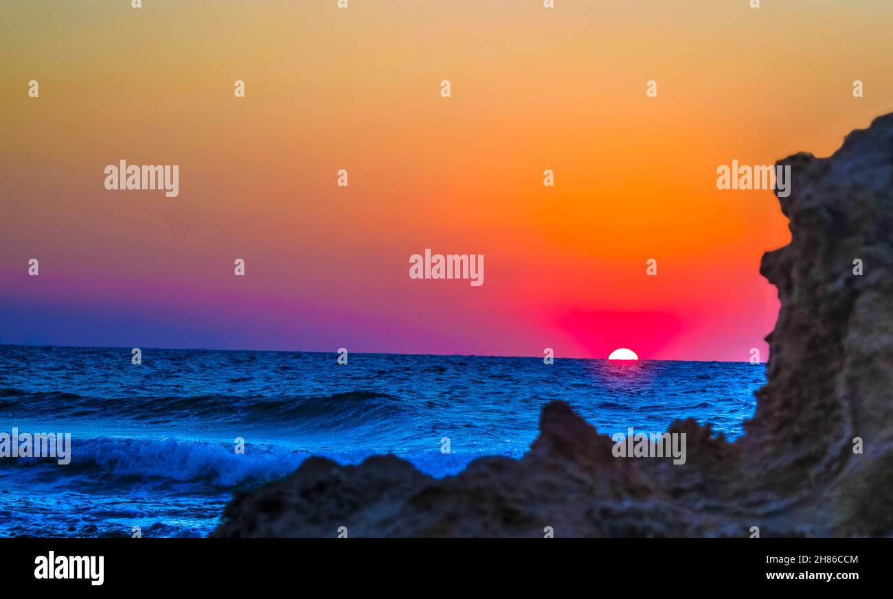 Mediterranean Sunset photographed in Israel Stock Photo - Alamy