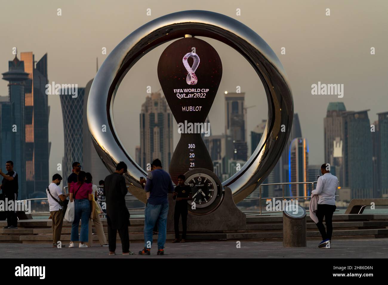 2022 Fifa World Cup Countdown Clock On Dohas Corniche November 25