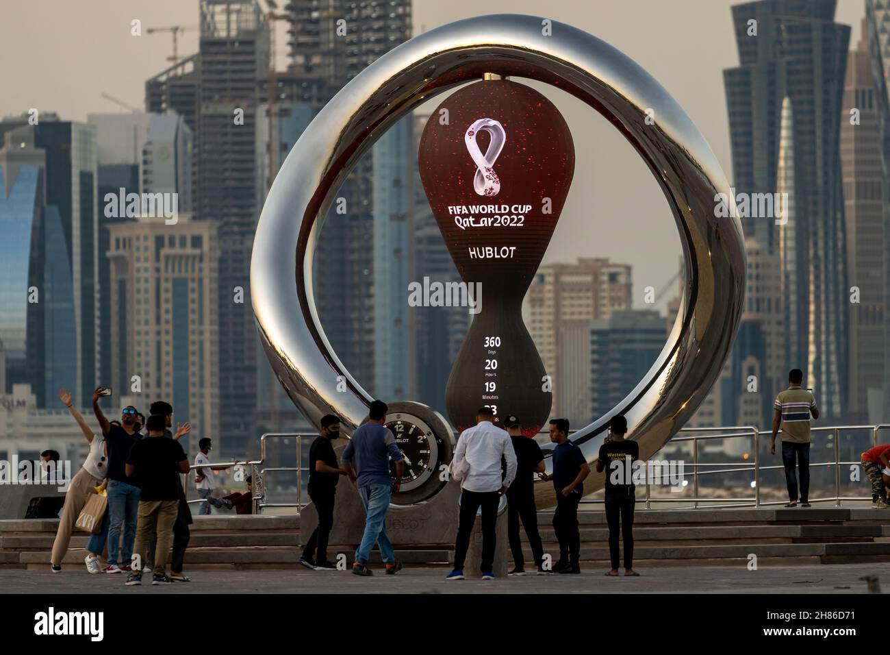 2022 Fifa World Cup Countdown Clock On Dohas Corniche November 25
