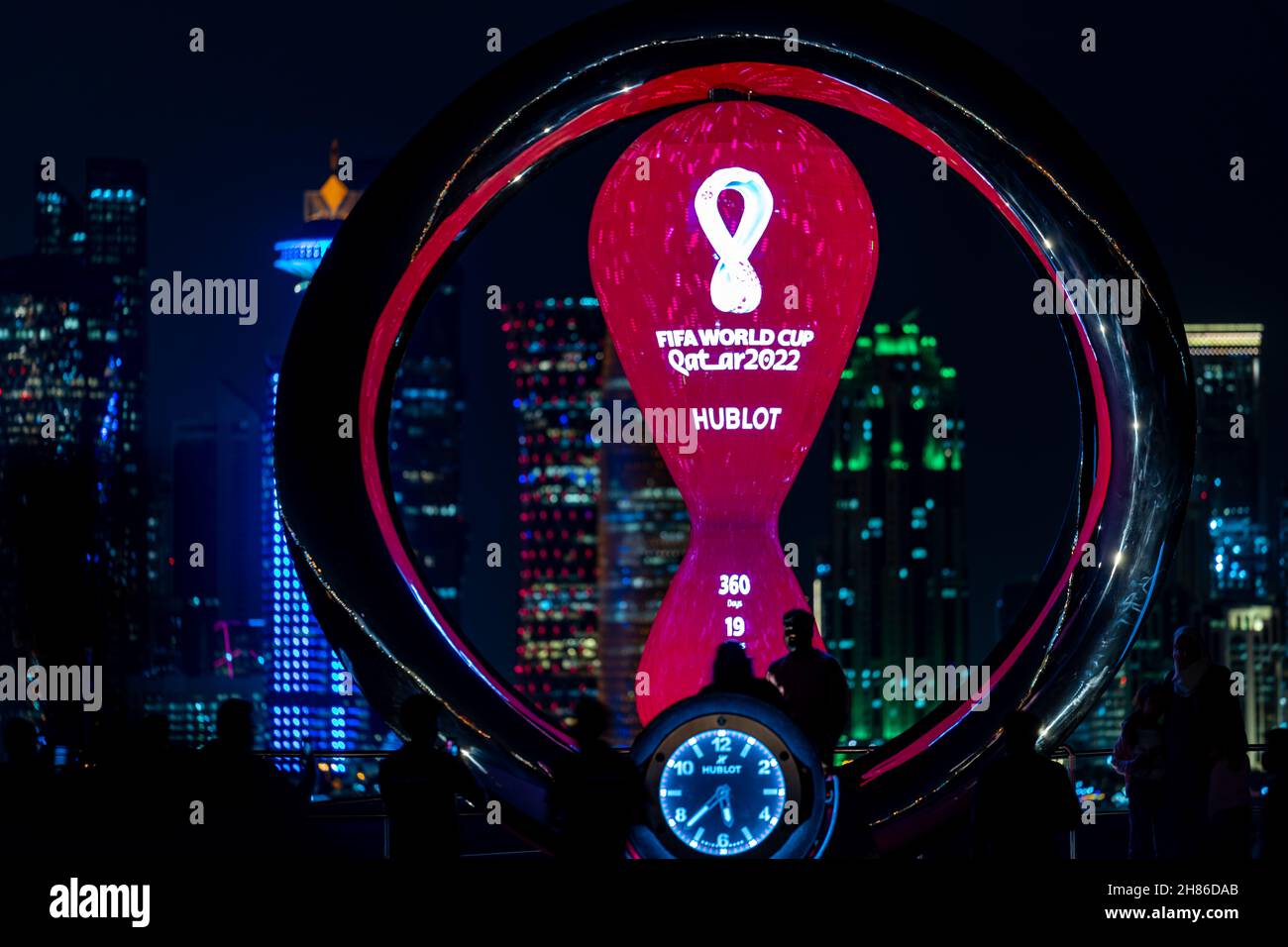 2022 Fifa World Cup Countdown Clock On Dohas Corniche November 25