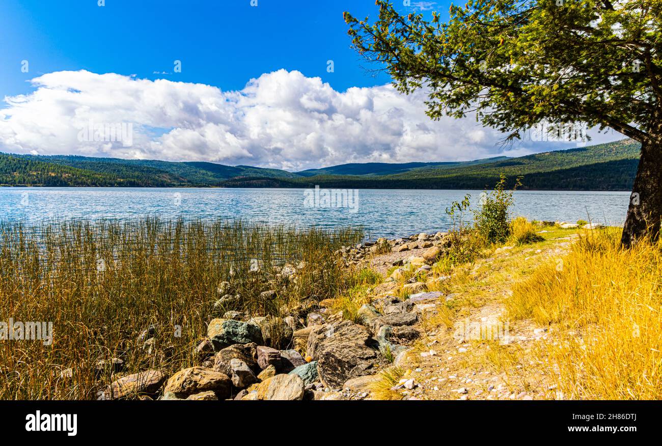 Alpine Lake Surrounded by Mountains, Lake Mary Ronan State Park ...
