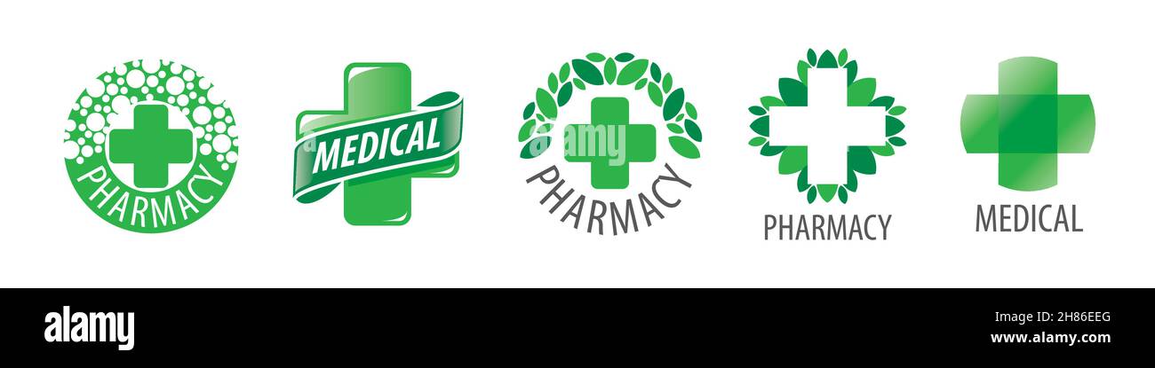 A set of vector logos Medicine on a white background Stock Vector Image ...
